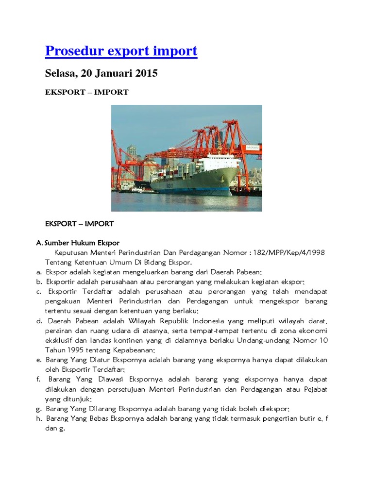 Prosedur Export Import | PDF
