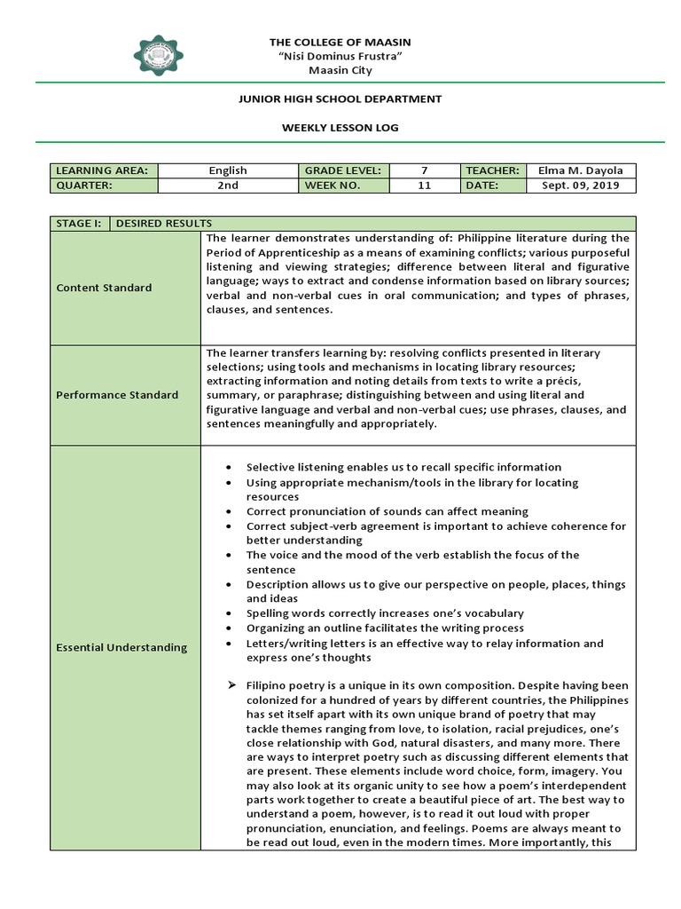 Learning Plan Template | PDF | Question | Verb