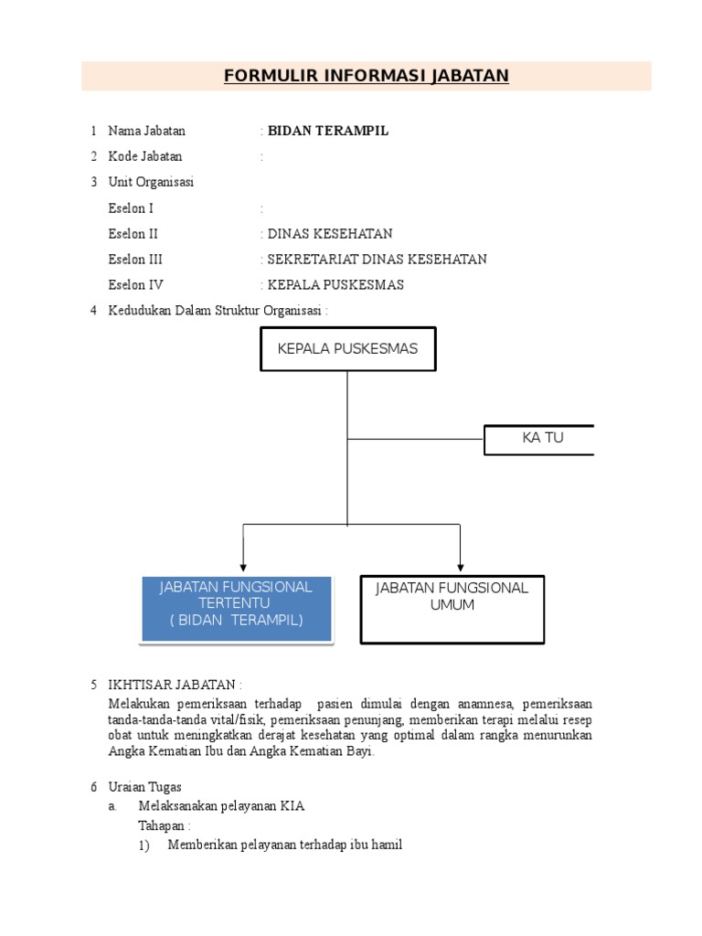 Anjab Bidan Terampil | PDF