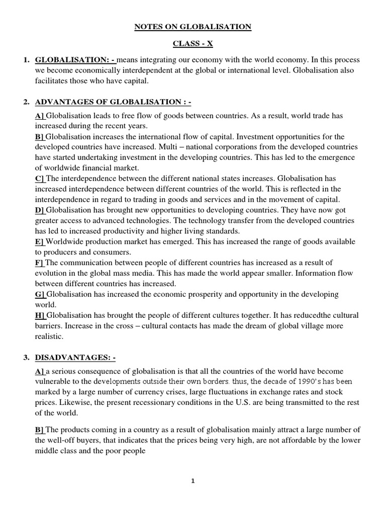 Notes On Globalisation | PDF | World Trade Organization | Non Tariff ...