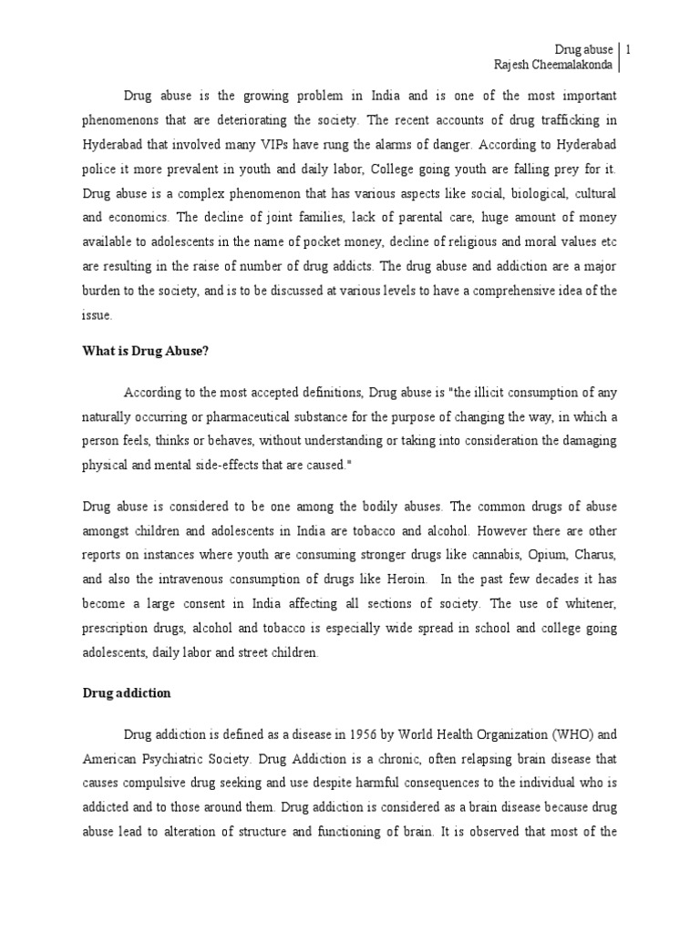 Drug Abuse, A Observation On Alternate Drug Trends