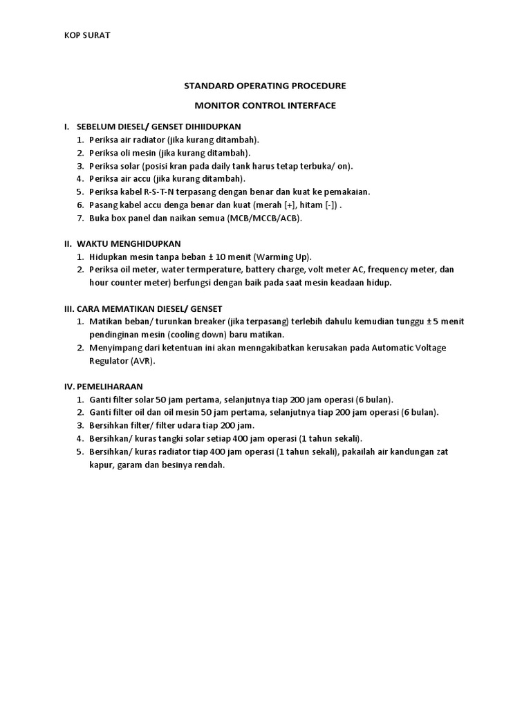 Standard Operating Procedure | PDF
