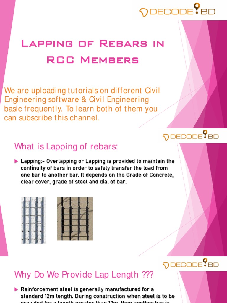 Lapping Length Guidelines per IS 456 | PDF | Computers | Technology ...