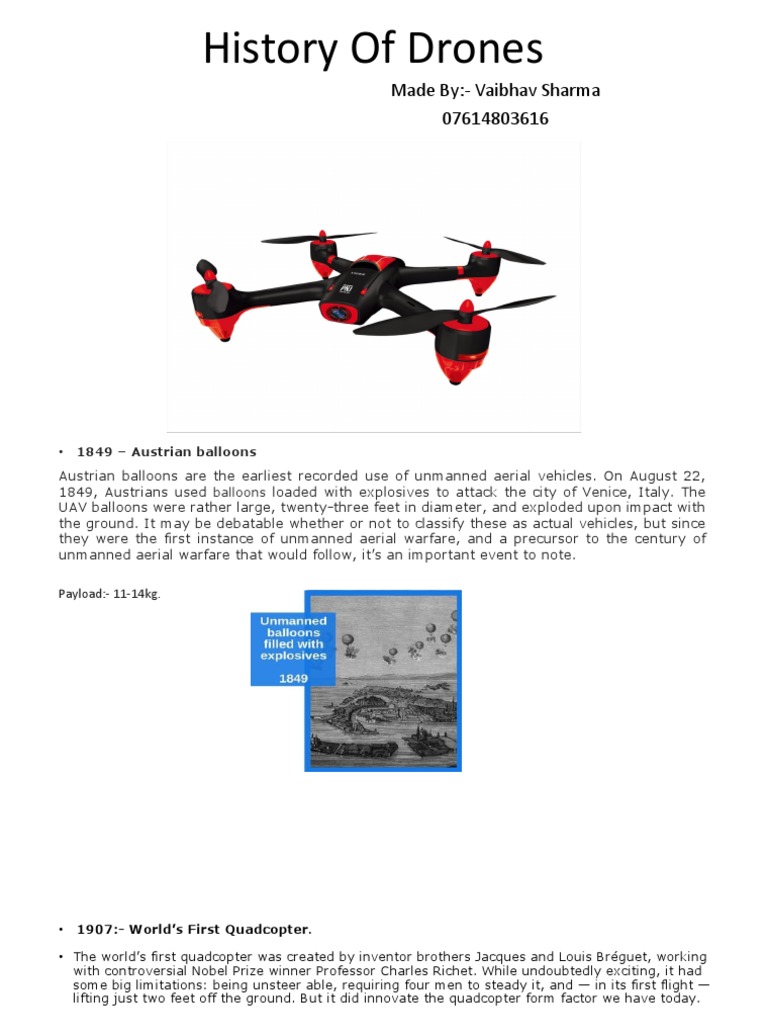 Evolution of Drone Technology History | PDF | Unmanned Aerial Vehicle ...