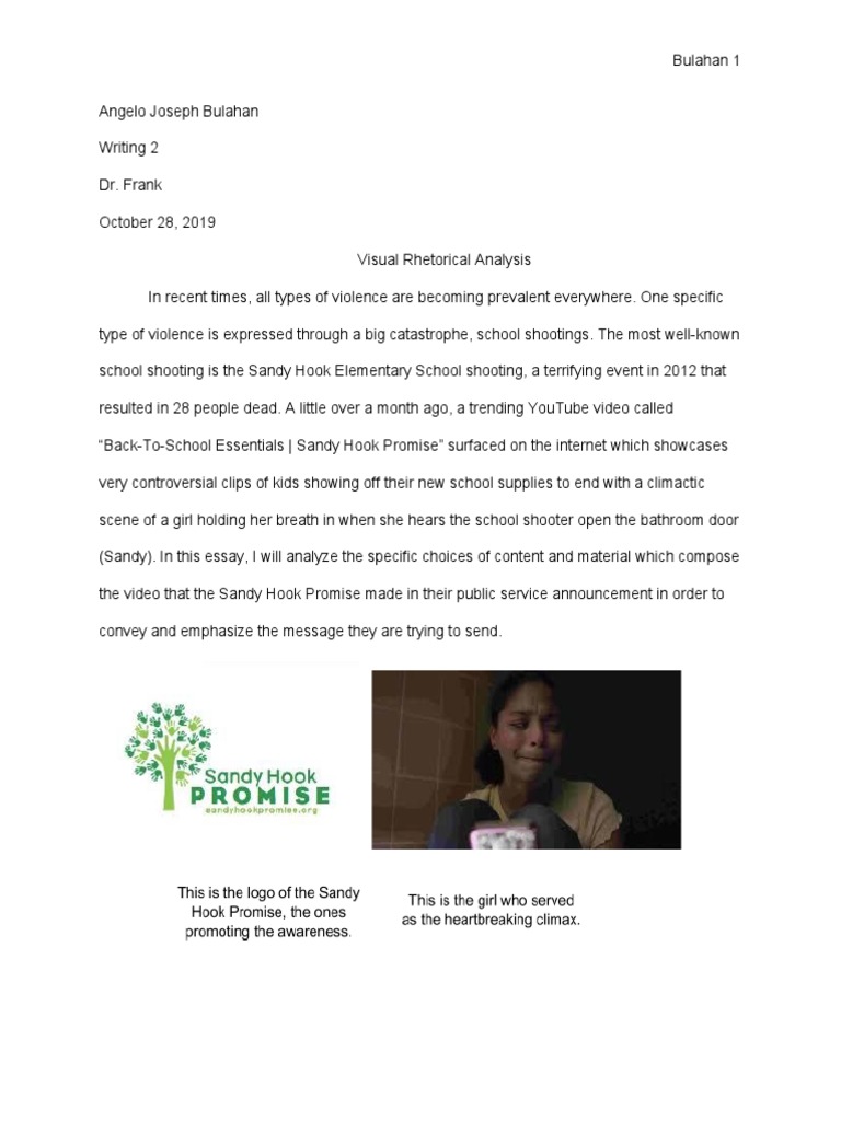 Visual Rhetorical Analysis | PDF | School Shooting | Violence