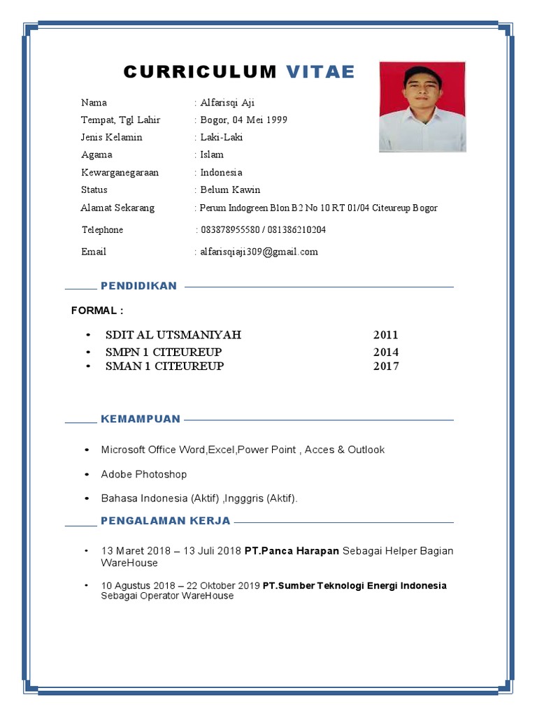Alfarisqi Aji CV PDF | PDF
