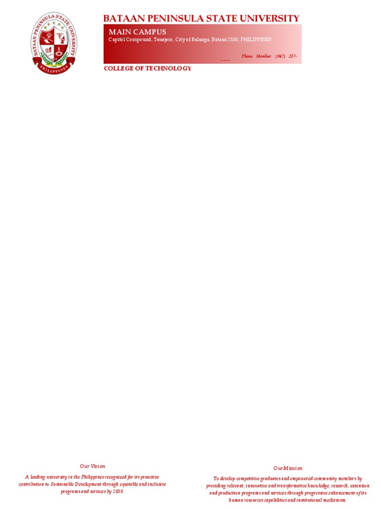 Blank BPSU Template | PDF