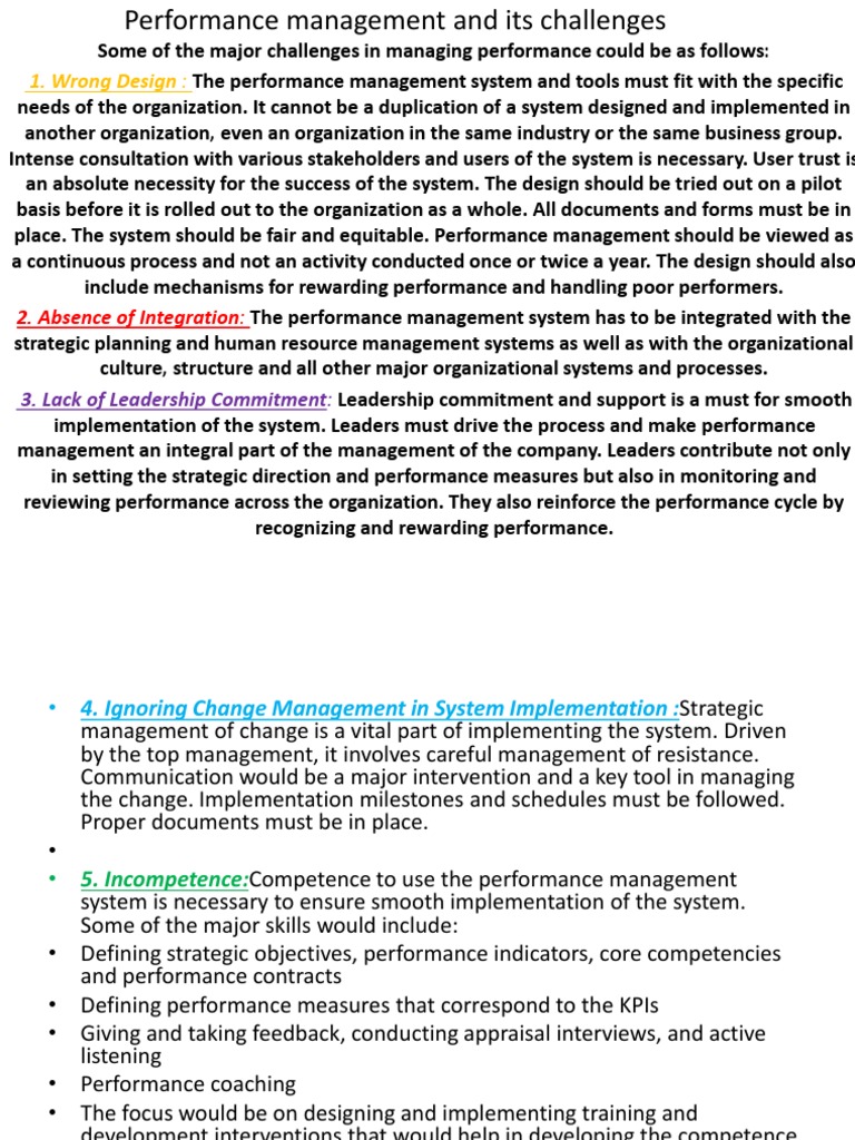 Challenges in Performance Management | PDF | Competence (Human ...