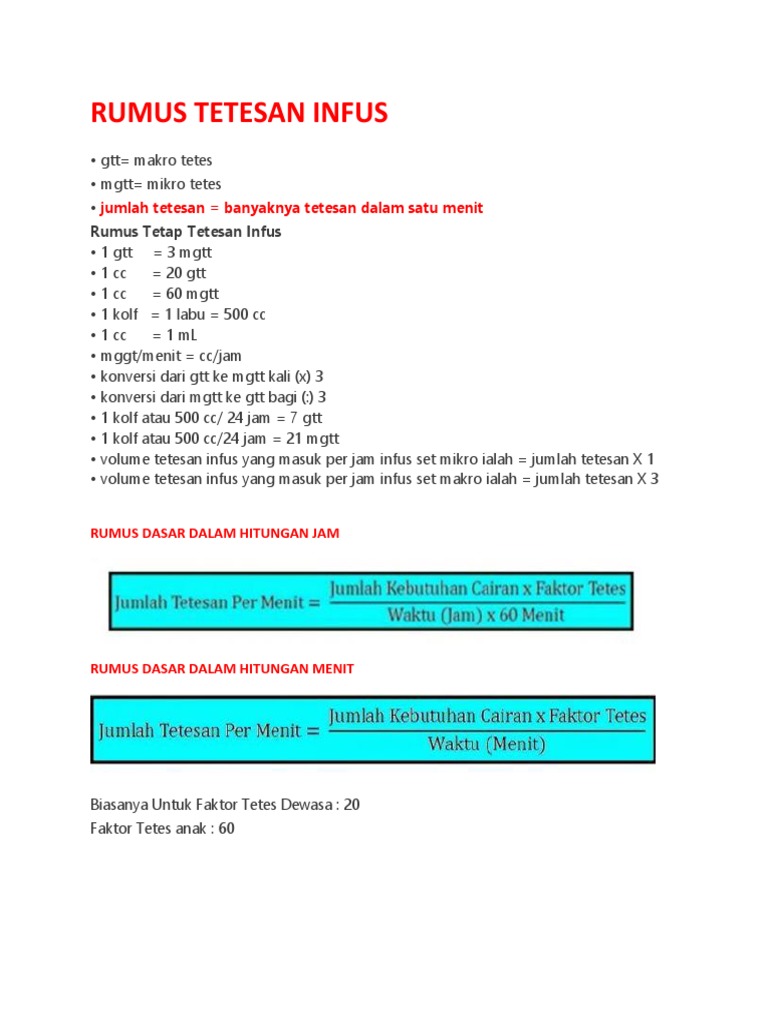 Rumus Tetesan Infus | PDF