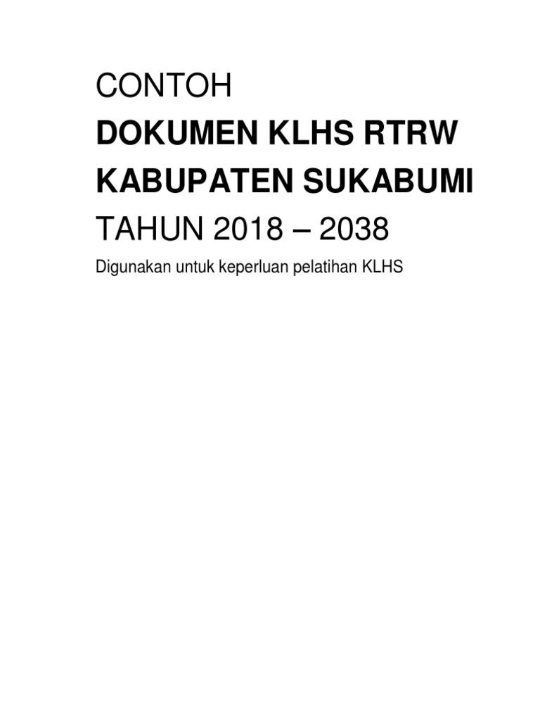 Contoh KLHS RTRW PDF | PDF