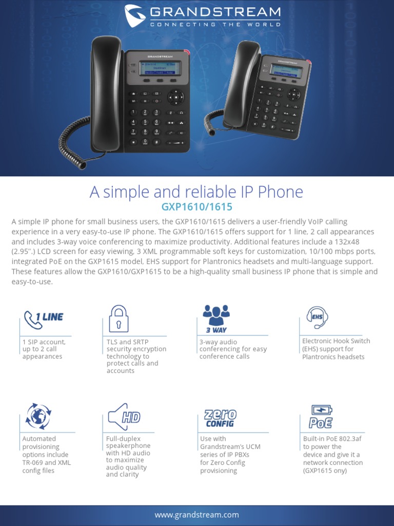 GXP1610/1615 IP Phone Overview | PDF | Internet Protocol Suite ...