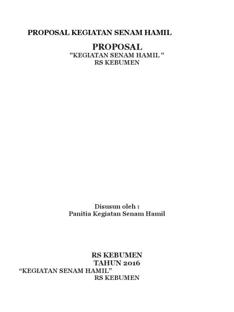 Proposal Kegiatan Senam Hamil | PDF | Pengembangan Diri | Kesehatan Holistik