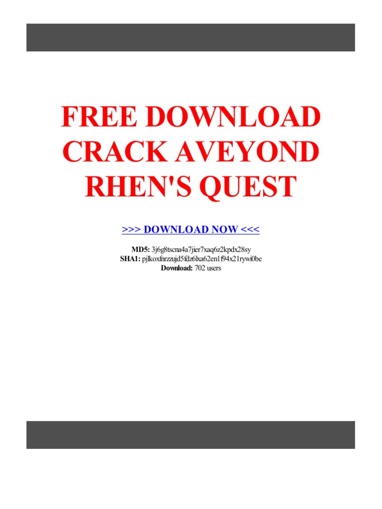 Free Download Crack Aveyond Rhen's Quest | PDF