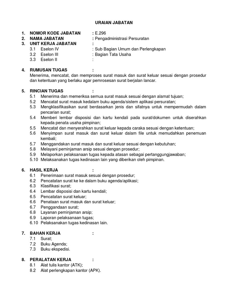E.296 Pengadministrasi Persuratan PDF | PDF