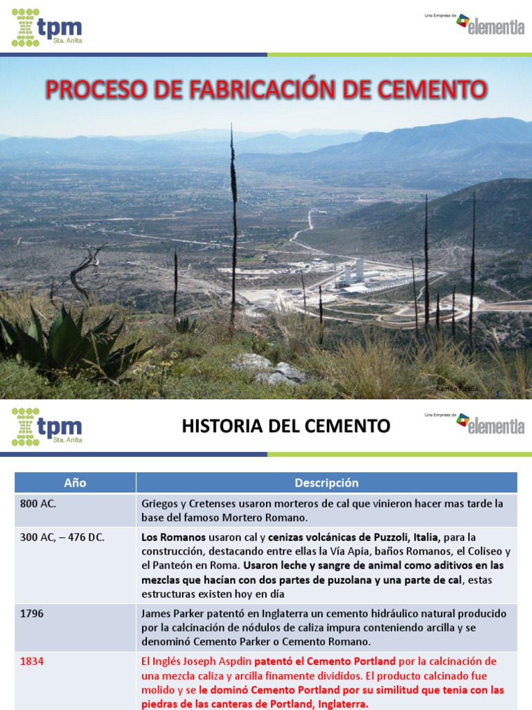 Proceso de Fabricación de Cemento. Ramón Pizaña | PDF | Cemento | Hormigón