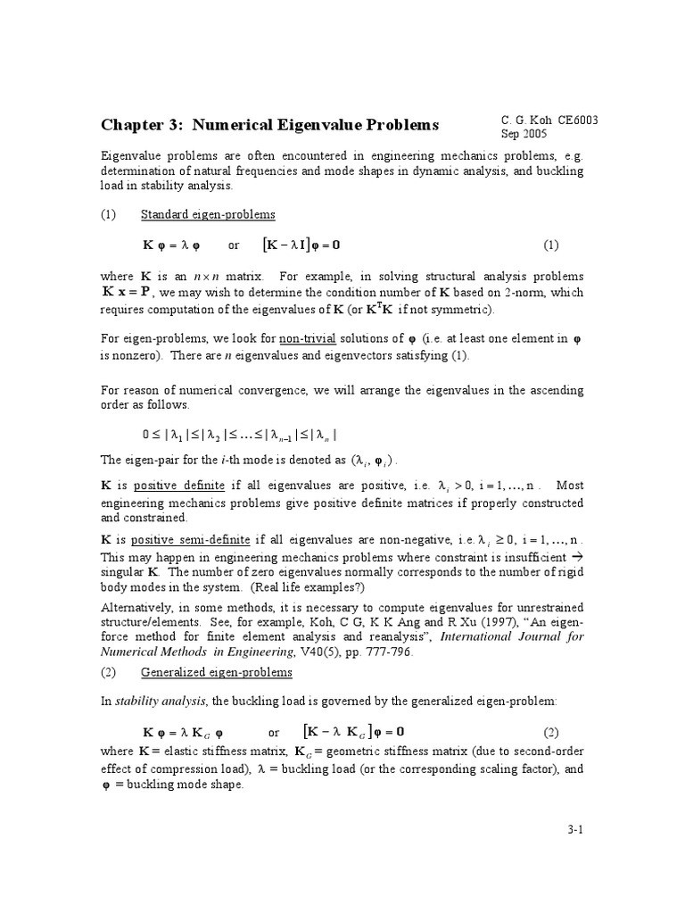 Eigen Value Problem Pdf Eigenvalues And Eigenvectors Matrix