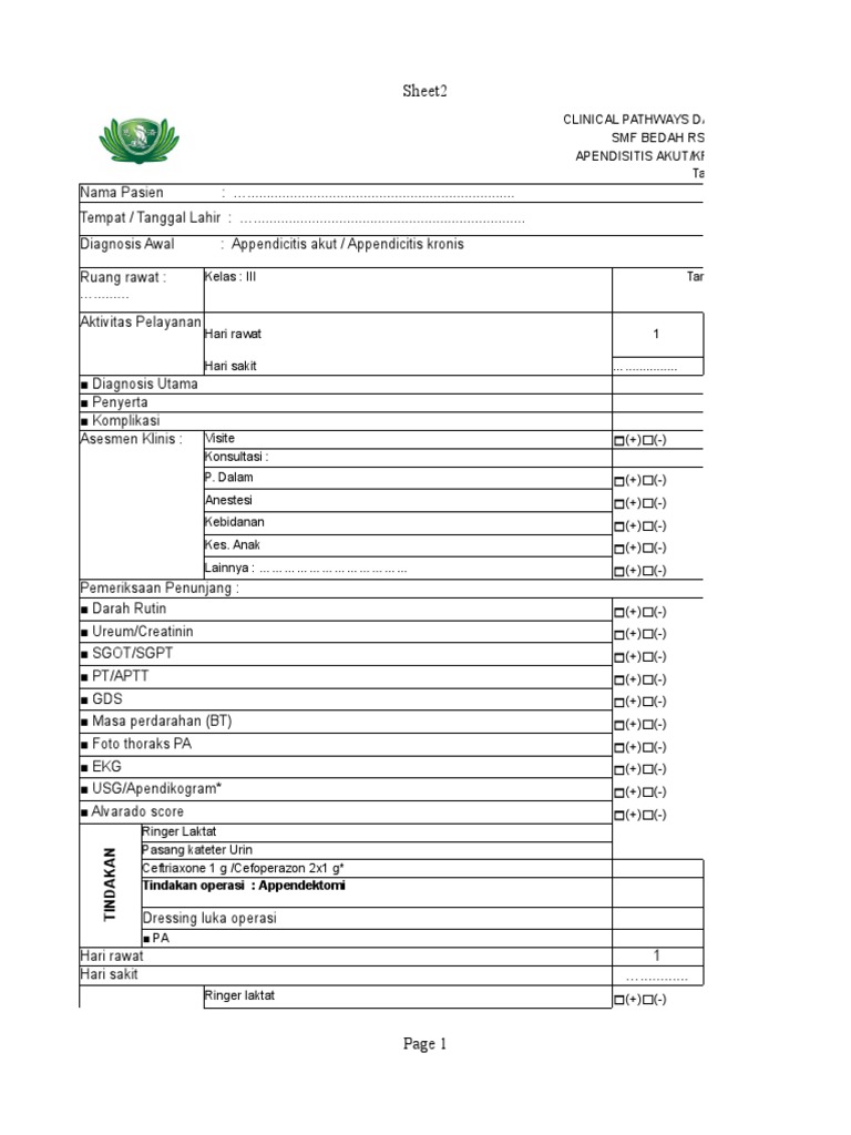 Clinical Pathway Appendicitis | PDF