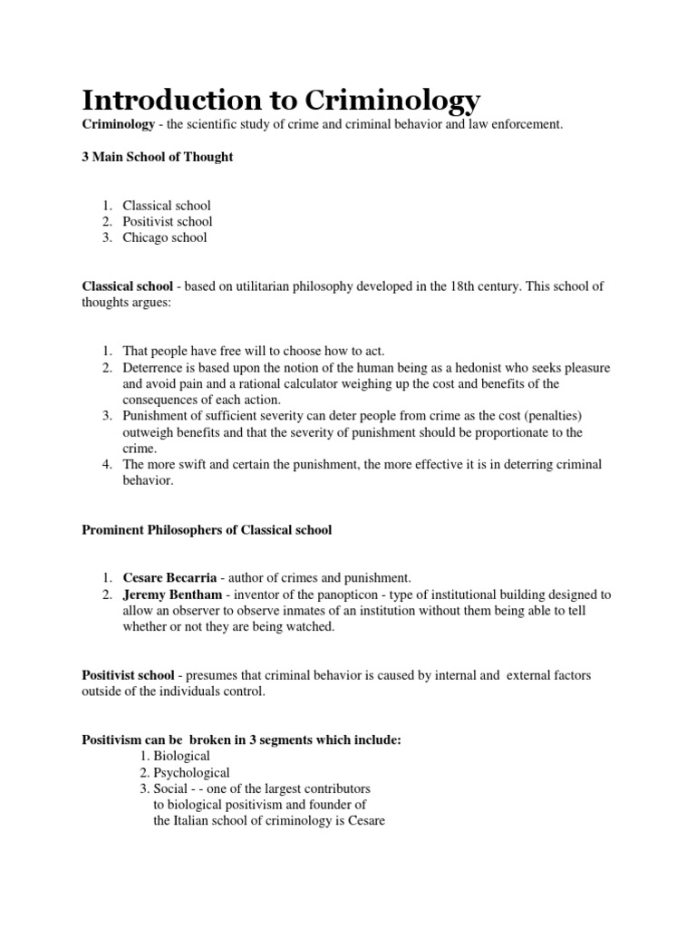 Introduction To Criminology | PDF | Criminology | Murder