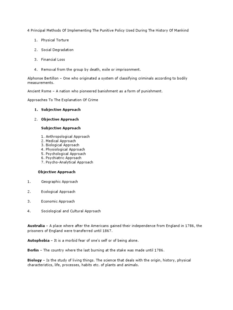 4 Principal Methods Of Implementing The Punitive Policy | PDF ...