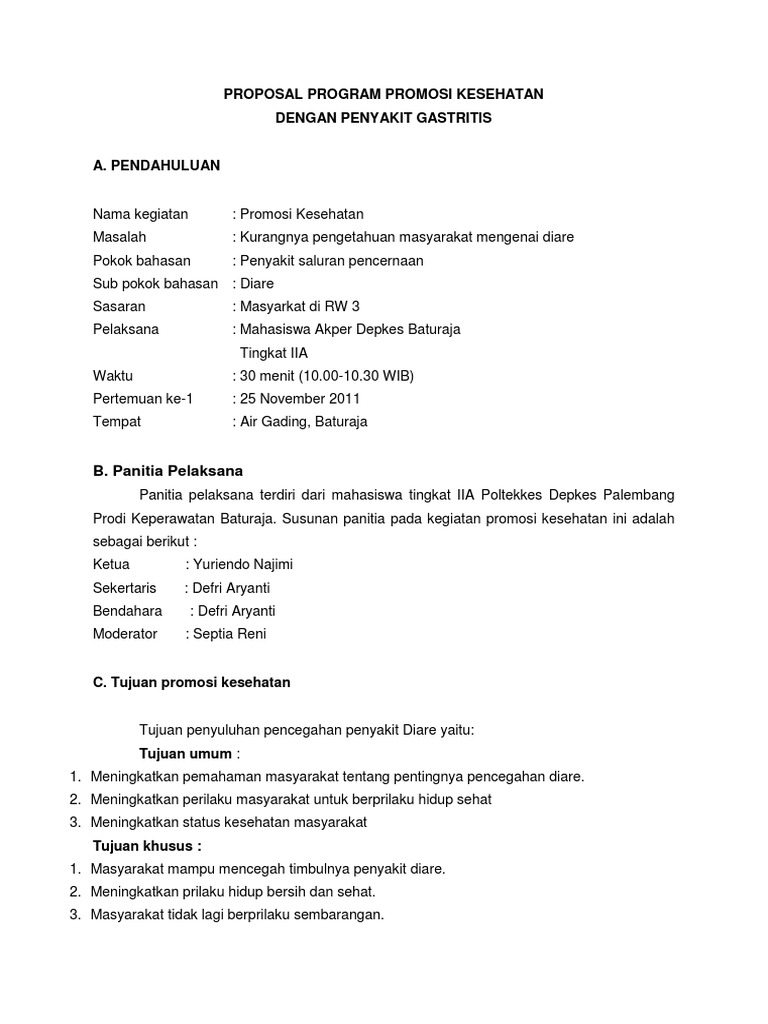 Proposal Program Promosi Kesehatan | PDF | Sains & Matematika