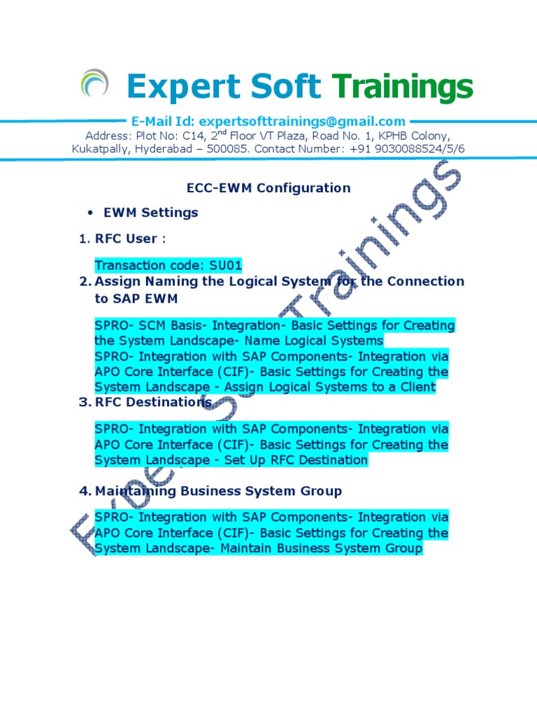 EWM Setup - Expertsoft | PDF | Interface (Computing) | Enterprise Resource Planning