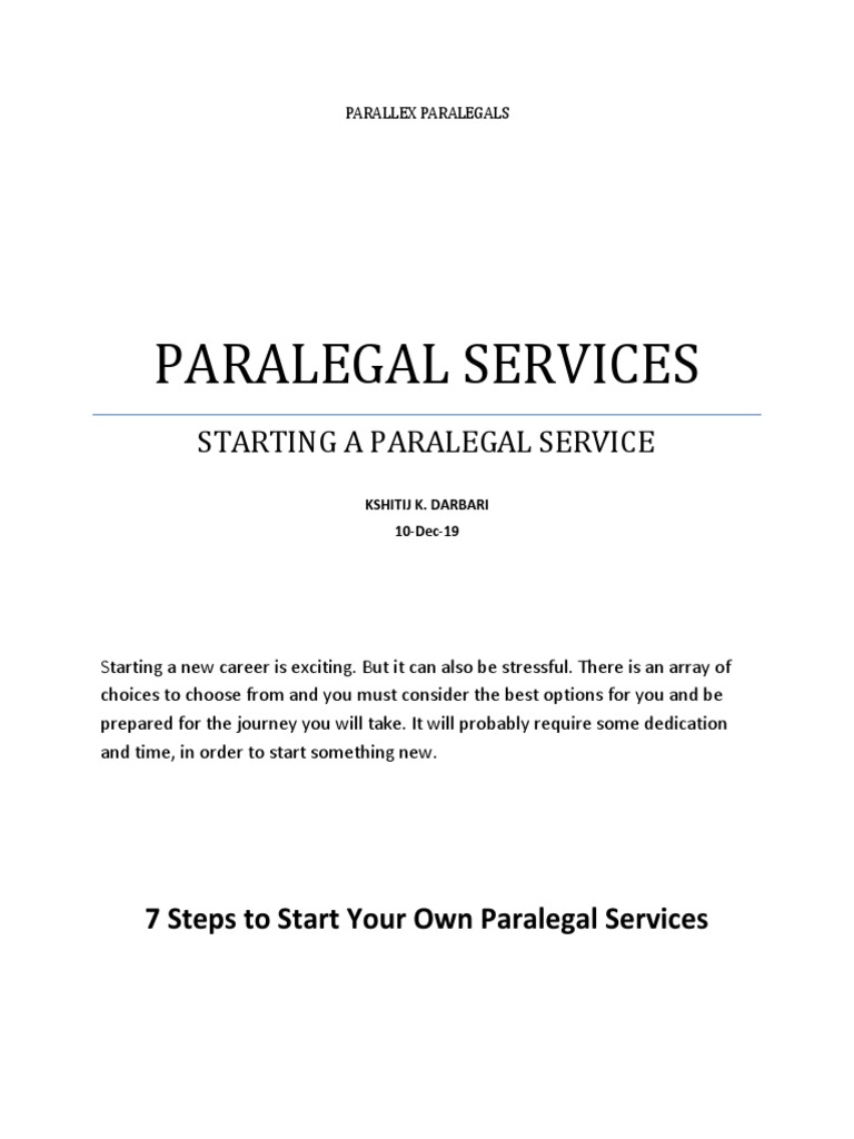 Starting Your Paralegal Service Guide | PDF | Paralegal | Taxes