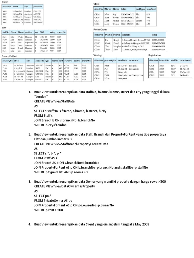 Panduan Membuat View dan Stored Procedure SQL | PDF