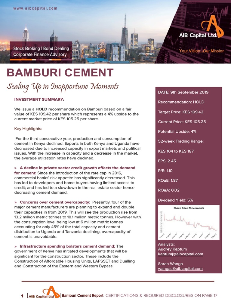 Bamburi Cement - Scaling Up in Inopportune Moments | PDF | Economies ...