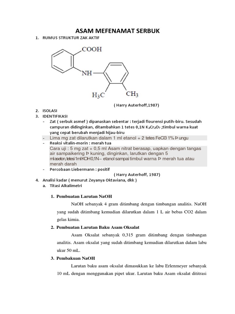 Asam Mefenamat Serbuk | PDF