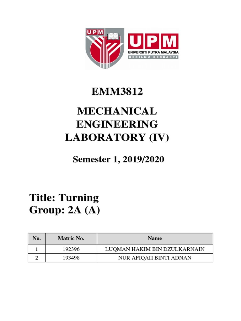 TURNING LAB EXPERIMENT | PDF | Crafts | Tools