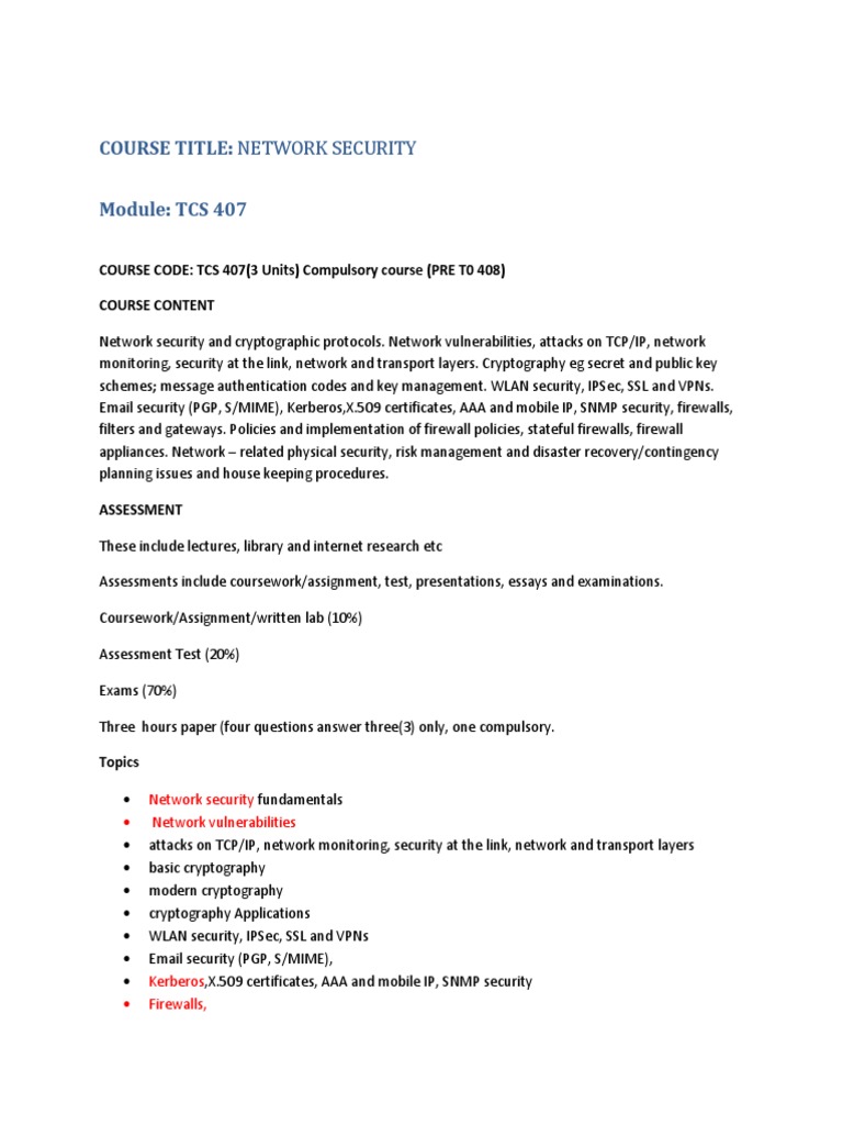 Network Security | PDF | Information Security | Vulnerability (Computing)