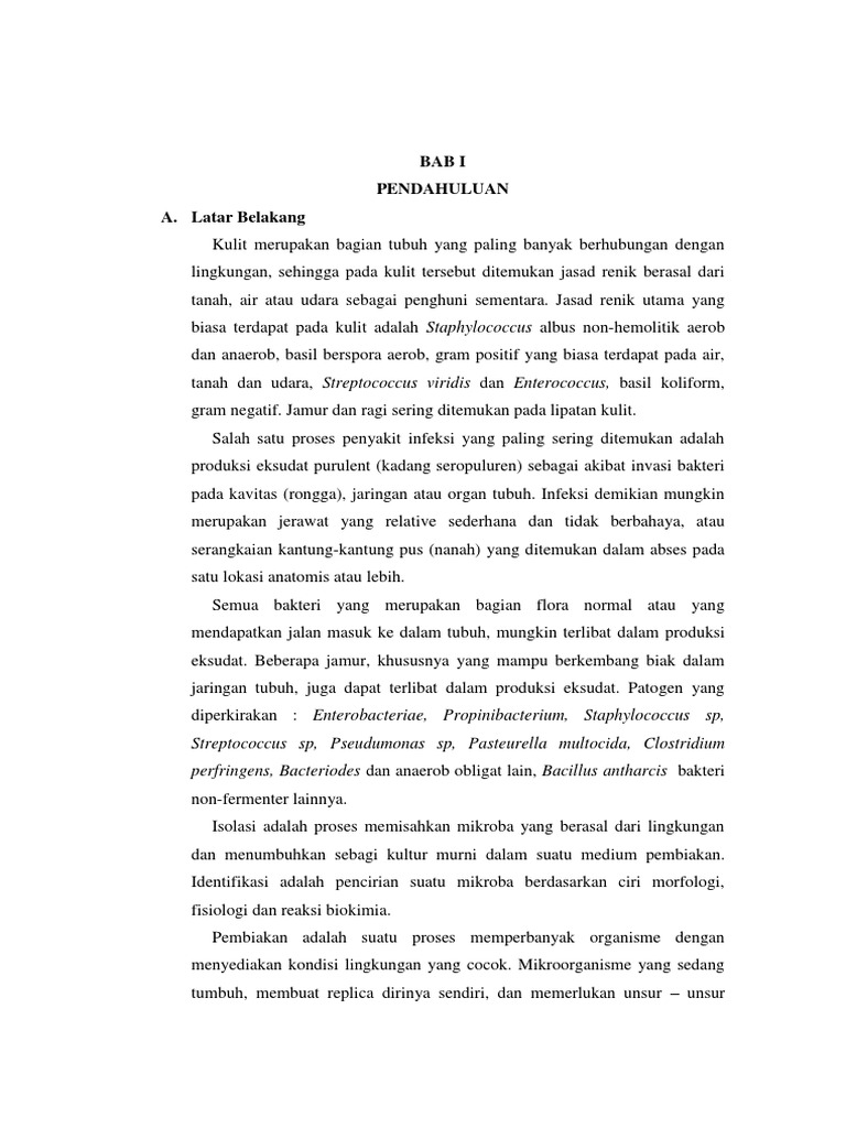 Identifikasi Bakteri Penyebab Infeksi pada Kulit Melalui Uji Biokimia | PDF