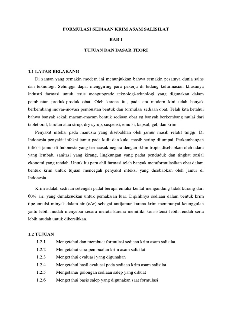 Formulasi Krim Asam Salisilat | PDF | Sains & Matematika