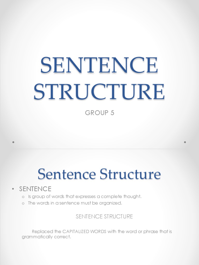 Sentence Structure | PDF | Verb | Adjective