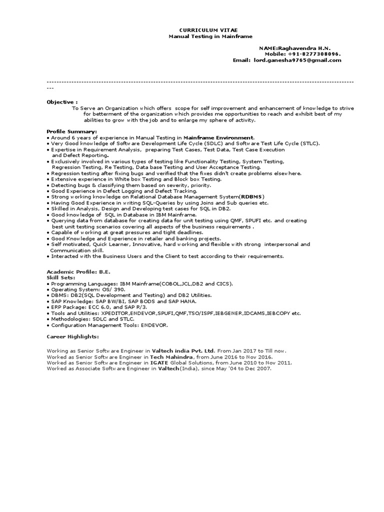 Manual Testing in Mainframe Environment | PDF | Software Testing ...