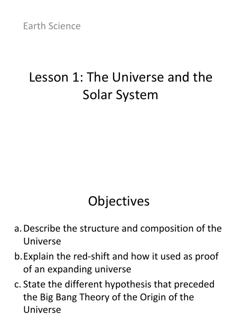Universe & Solar System Basics | PDF | Big Bang | Universe