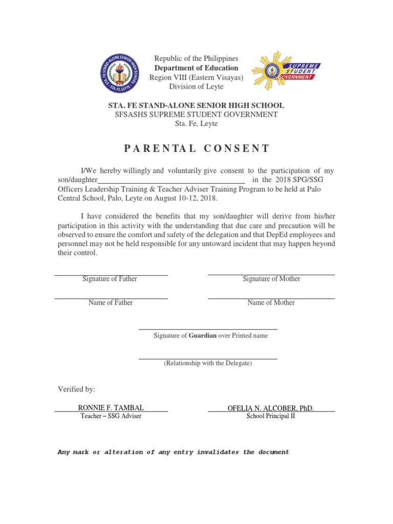 Parental Consent Form | PDF