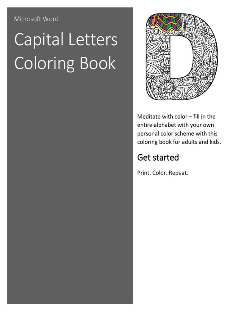 Capital Letters Coloring Book | PDF
