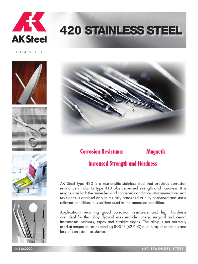 420 Stainless Steel DS 201406 PDF | PDF | Stainless Steel | Heat Treating