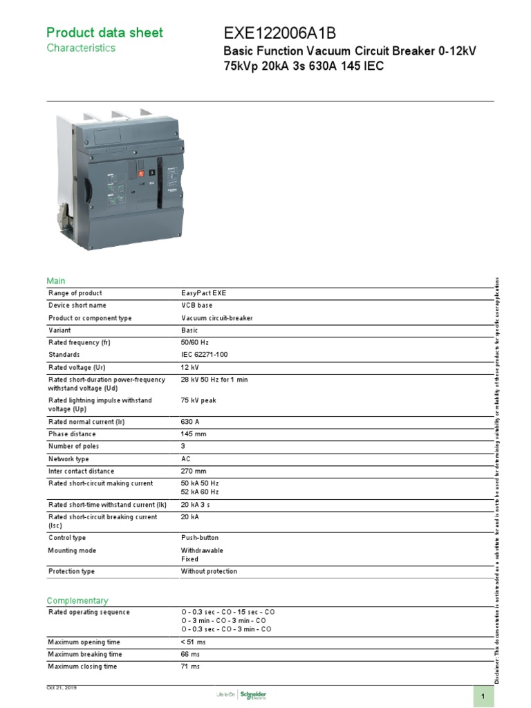 EasyPact EXE - EXE122006A1B | PDF | Electricity | Electrical Engineering