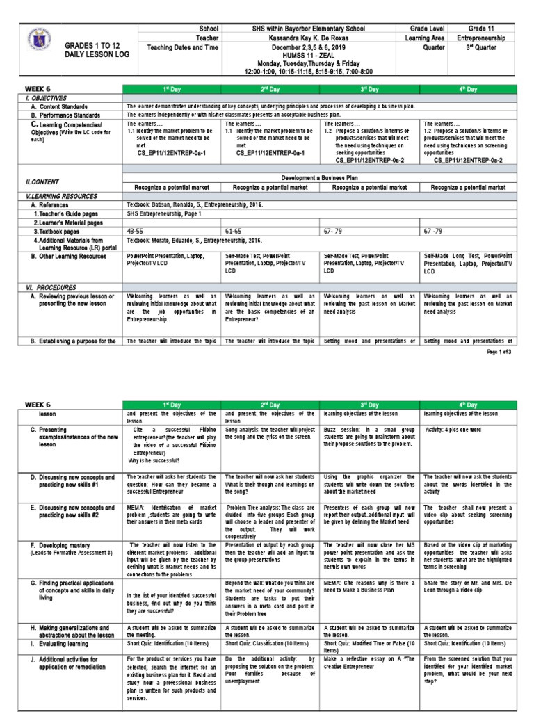 ENTREP Week6 | PDF | Entrepreneurship | Education Theory