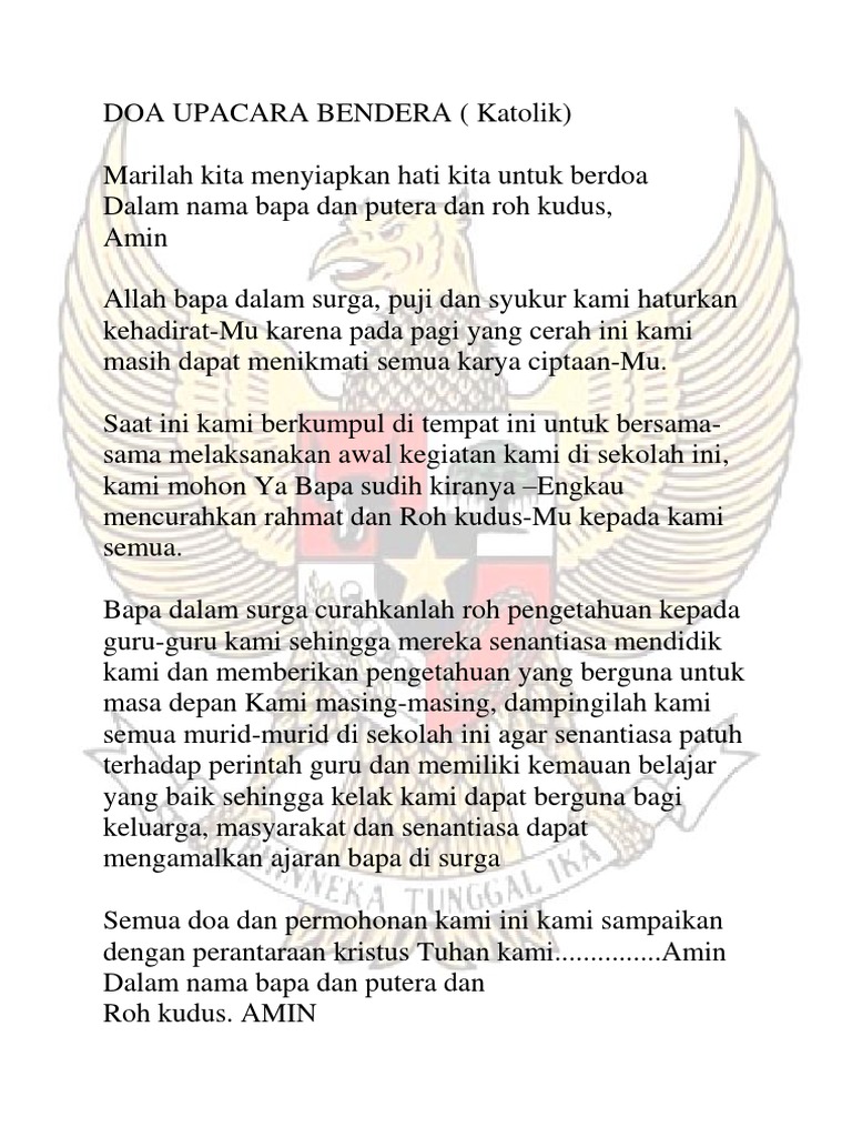 Doa Upacara Bendera | PDF | Agama & Spiritualitas