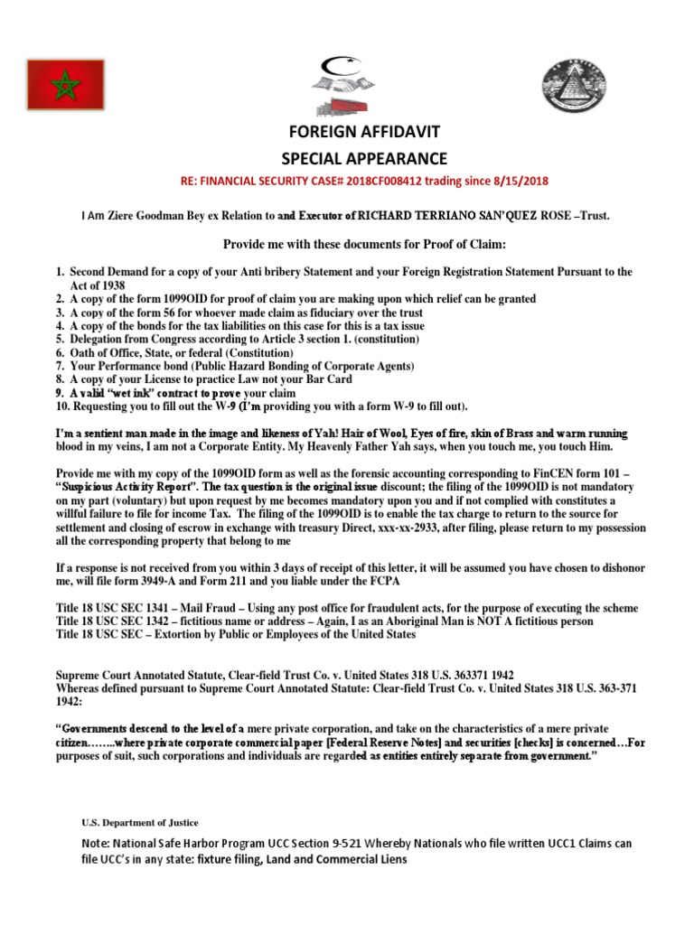 Foreign Affidavit Special Appearance | PDF | U.S. Securities And ...