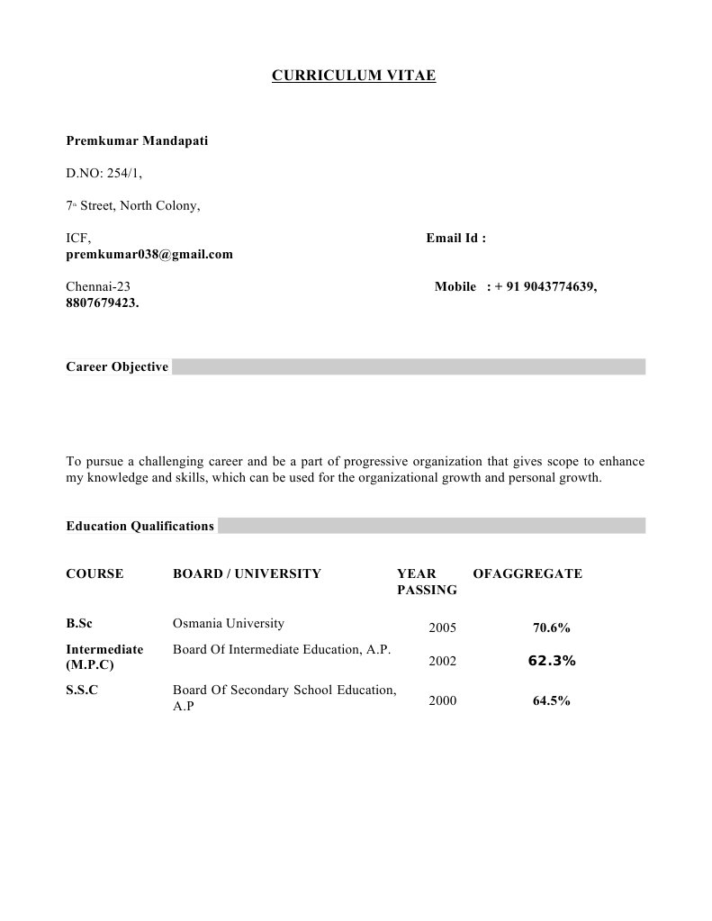 Curriculum Vitae: Premkumar Mandapati | PDF | Computing