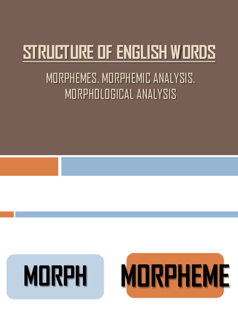 Structure of English Words 1 | PDF | Morphology (Linguistics) | Word