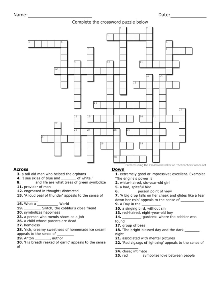 Grade 10 Crossword Puzzle | PDF