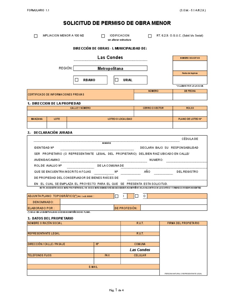 OM Permiso de Obra Menor Solicitud PLD | PDF