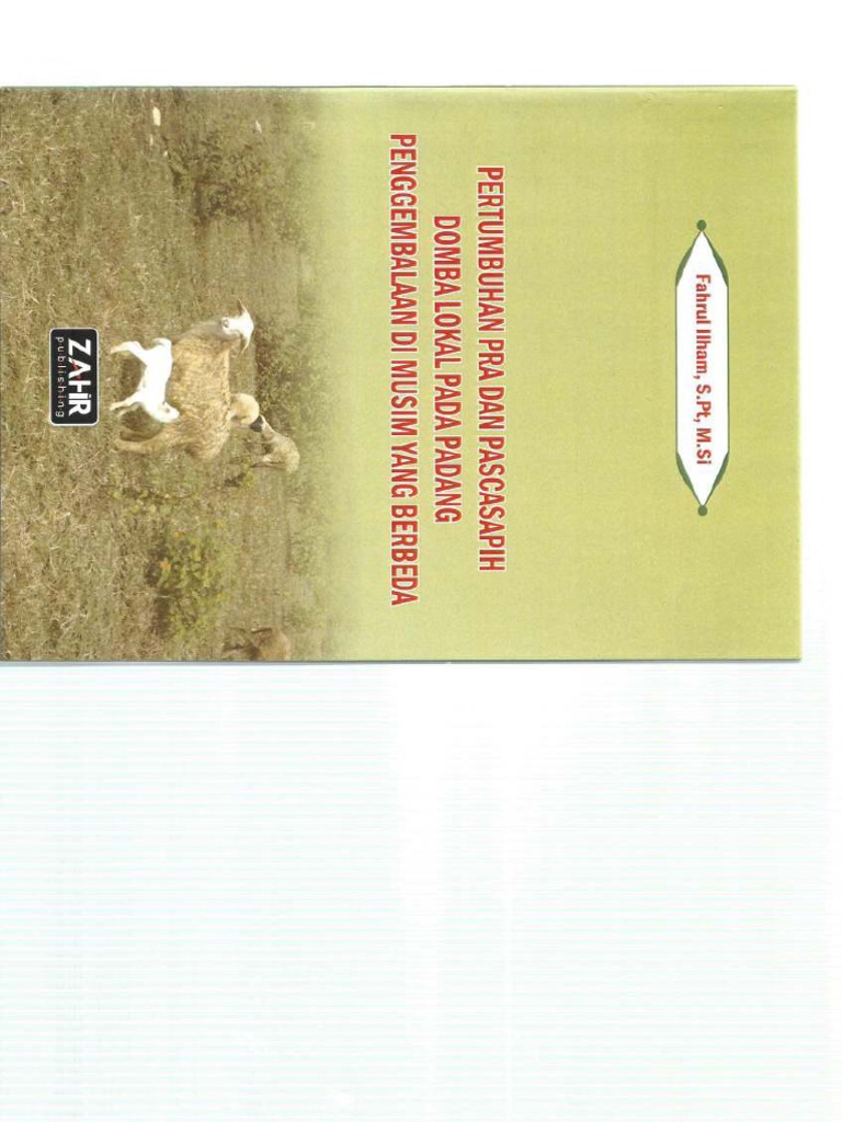 Buku Pertumbuhan Pra Dan Pascasapih Domba Lokal Pada Padang Pengembalaan Di Musim Yang Berbeda ...