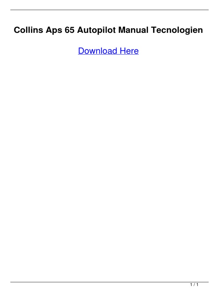 Collins Aps 65 Autopilot Manual Tecnologien PDF | PDF