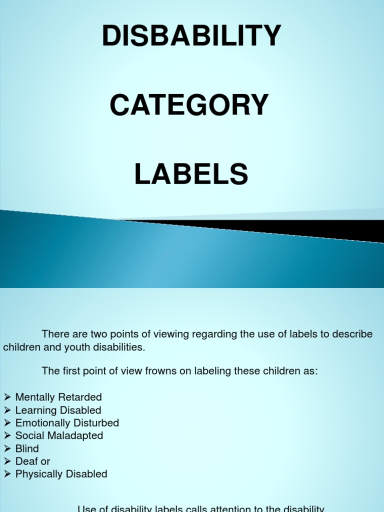 Labelling | PDF | Disability | Special Education